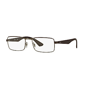 Ray-Ban Men's RX6332 Rectangular Prescription Eyewear Frames, Matte Gunmetal, 55mm
