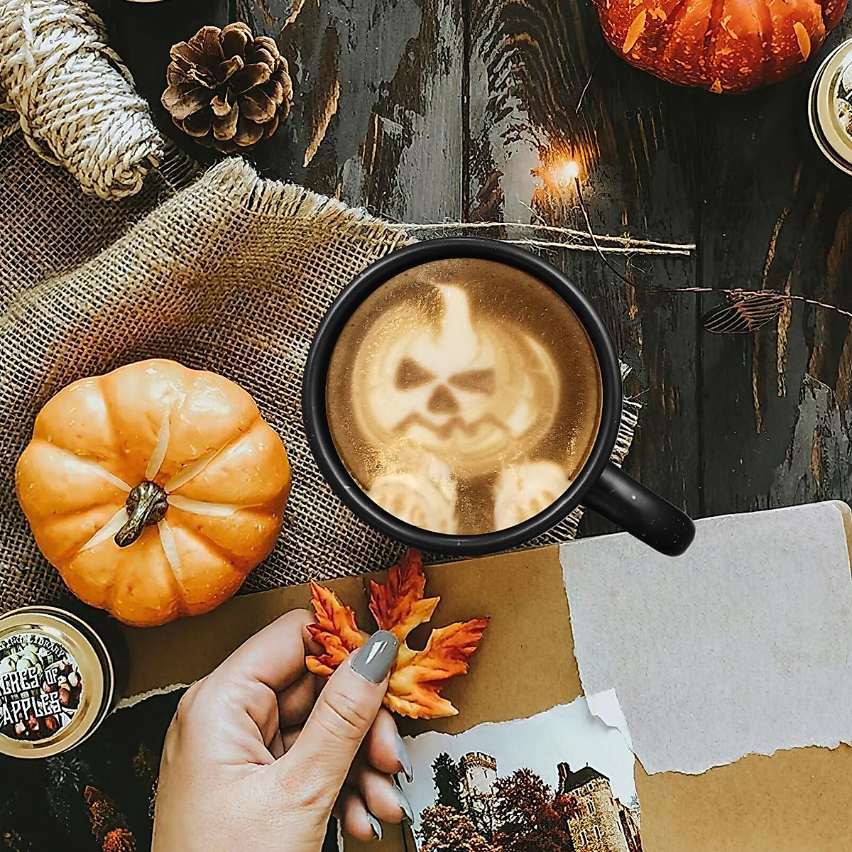 Healeved Halloween Cauldron Mug Halloween Coffee Mug Witches Brew Mug 450ml Ceramic Coffee Cup Witch Mug Cauldron Coffee Mug Milk Mug Novelty Halloween Mug