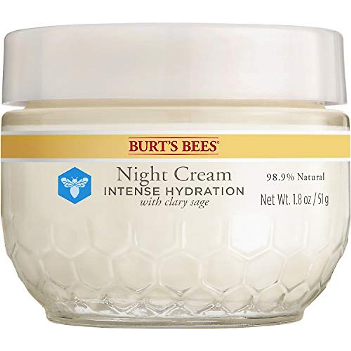 Burt's Bees Intense Hydration Night Cream, Moisturizing Night Lotion, 1.8 Oz (Package May Vary)
