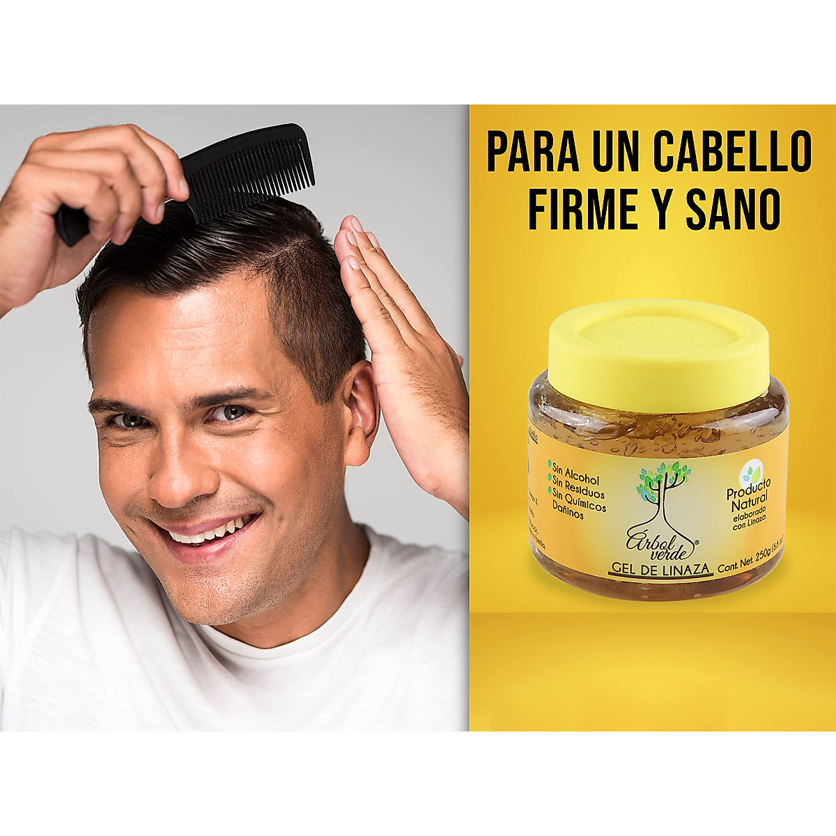 Linseed Hair Gel (8.8 oz) - Natural products- Fights Hair Loss - No alcohol, No sulfates, No Parabens, No Silicon