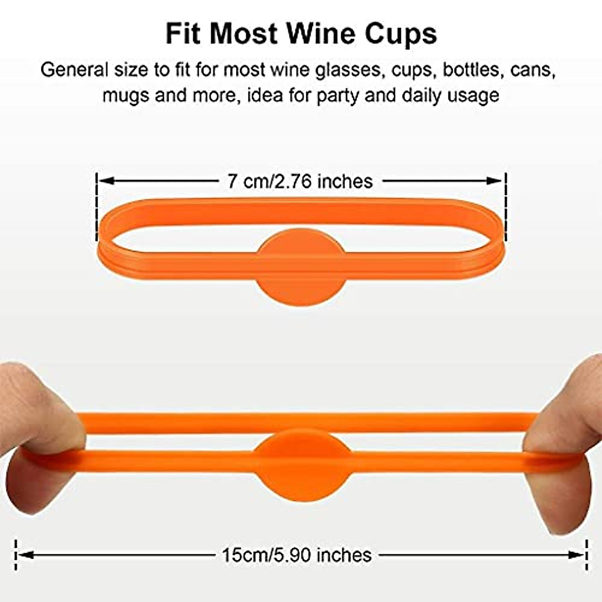 YITAQI Wine Charms Drinking Tag,Great Elasticity Cute Bar Tool Food Grade Silicone Goblet Strips Drink Markers Wine Labels Bottle Bands(6 pcs)