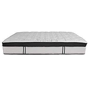 Flash Furniture Capri Comfortable Sleep 12 Inch CertiPUR-US Certified Memory Foam & Pocket Spring Mattress, Full Mattress in a Box White