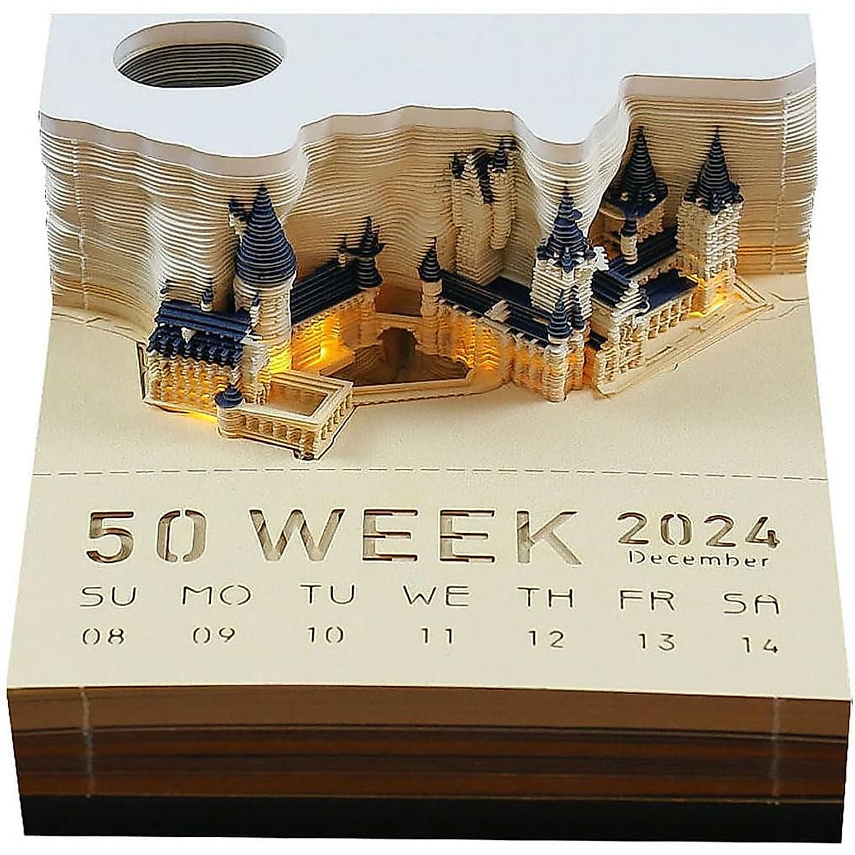 Art Calendar 2023 New Mini 3D Calendar 2024,Artimemo Calendar 2024,3D Art Calendar 2024,3D Memo Pad, 2024 Desk Calendar Memo Pad (2024 Calendar with light)