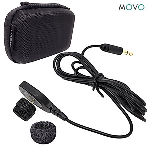 Movo LV-M5 Pin-On Lavalier Microphone for Crisp Audio Capture - Compatible with Cameras, Camcorders, and Recorders with 3.5mm TRS Connector - Pin Mic for Video Recording