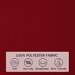downluxe Outdoor Chair Cushions, Waterproof Square Corner Memory Foam Seat Cushions with Ties for Garden Patio Funiture, 18.5" x 16" x 3", Burgundy, 4 Pack