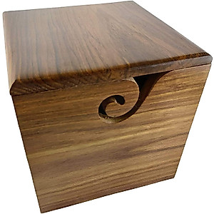 Indian Glance Wooden Yarn Storage Bowl with Carved Holes & Drills Knitting Crochet Accessories, Beautiful Gifts on All Occasions for Moms and Grandmothers (6X6x6 Inches)