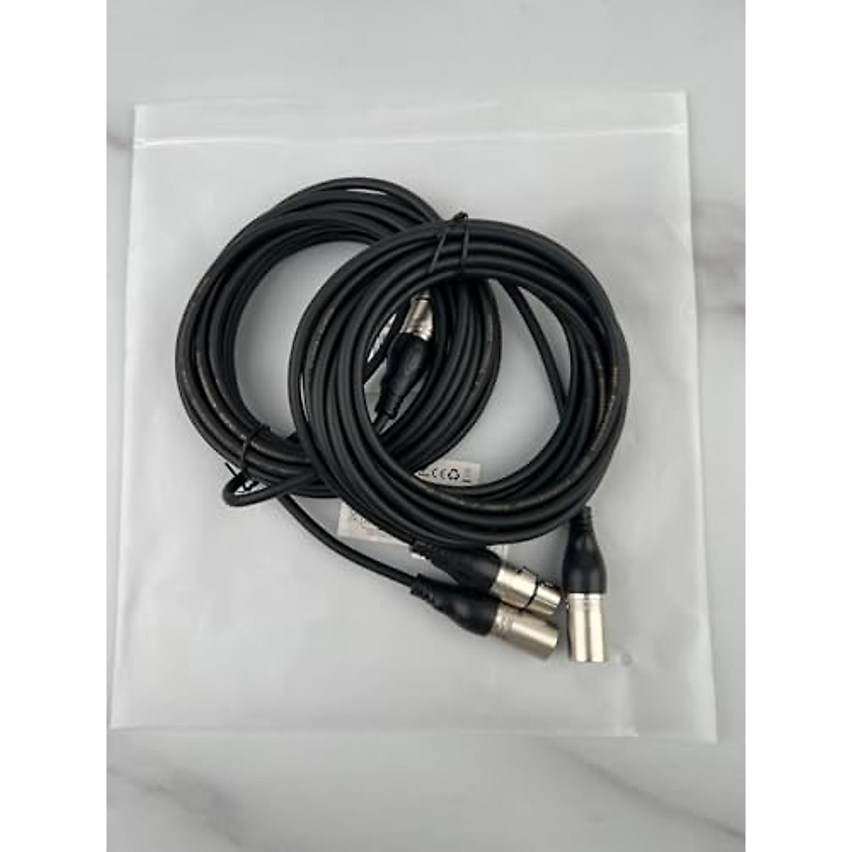 EBXYA XLR Cable 50ft 2 Packs - Premium Balanced Microphone Cable with 3-Pin XLR Male to Female Mic Speaker Cable, Black