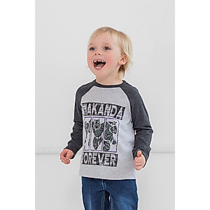 Marvel Avengers Black Panther Toddler Boys 2 Pack Long Sleeve Graphic T-Shirts Black Panther 5T