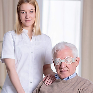 Spnico 5 Pieces Plastic Eye Clear Ventilated Eye Transparent Hole Eye Coverings with Gentle Paper Tape Breathable Eye Protections Care Supplies for Adults to Prevent Sand Gravel