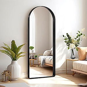 PexFix Mirror Full Length 64"×21" Oversized Wall Mirror with Black Deep Frame Bathroom Mirror for Wall, Arched Wall Mirror for Bedroom, Dressing Room and Home Deco, Hangs Horizontally or Vertically