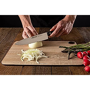 Arcos Chef Knife 8 Inch Stainless Steel. Cooking Knife to Cut and Peel Small Food. Ergonomic Polyoxymethylene Handle and 200mm Blade. Series Universal. Color Black