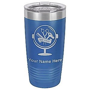 LaserGram 20oz Vacuum Insulated Tumbler Mug, Hair Stylist, Personalized Engraving Included (Dark Blue)