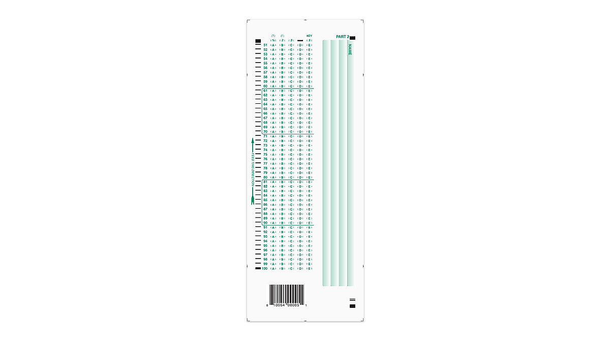 Official Scantron 882-E Answer Sheets - 50 Pack for Accurate Grading