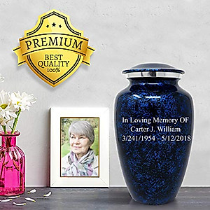 SmartChoice Personalized Cremation Urn for Human Ashes Adult Memorial urns Funeral Vase with Secure Lid
