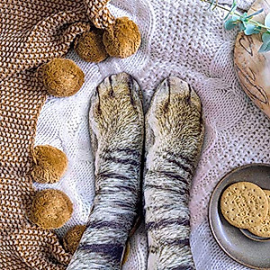 4 Pairs Animal Paw Socks Unisex 3D Print Cat Dog Tiger Novelty Stockings for Women Men White Elephant Gag Gifts Prank Christmas Party Favors