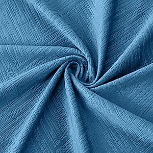 Melodieux Velvet Curtains for Bedroom- Thermal Insulated Room Darkening Soundproof Grommet Thick Geometry Embossed Window Drapes for Living Room, Blue, W52 x L63 inches, Set of 2