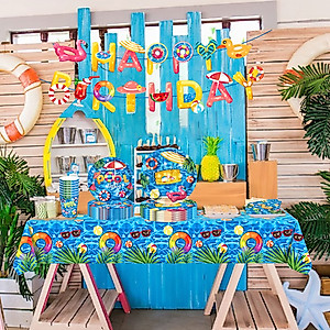 JeVenis 34 PCS Swimming Pool Party Supplies Pool Party Decoration Pool Birthday Party Banner Pool Party Tablecloth Swimming Pool Party Favors Beach Party Banner
