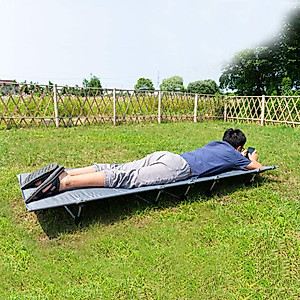 Ultralight Portable Folding Single Camp Tent Cot Bed Aluminium Alloy Metal Frame Heavy Duty Include Storage Bag for Indoor Outdoor Hiking Fishing Hunting Car Travel for Adult or Kids