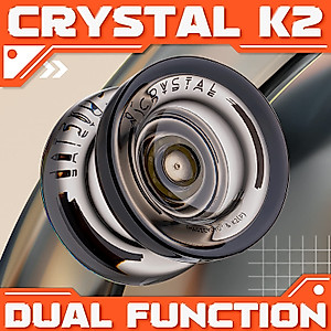 MAGICYOYO K2 Crystal Black Yoyo Professional, Responsive Yoyo for Kids Beginners with Extra Unresponsive Yoyo Bearing, Pro Plastic Trick Yoyo for Adults+12 Yoyo Stings+Bearing Removal Tool+Storage Bag