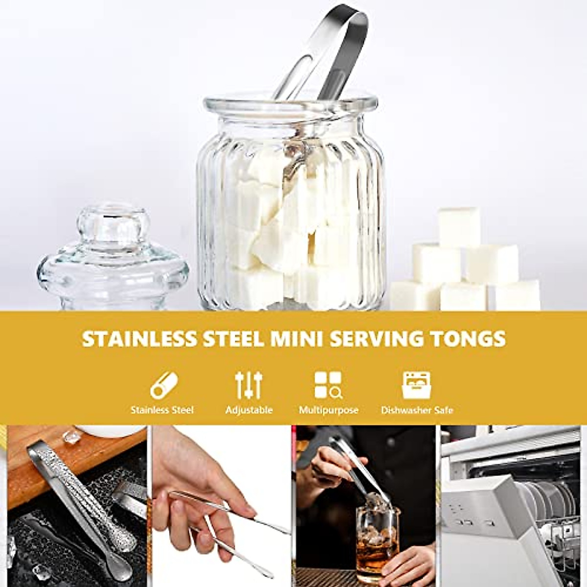 Leaf Coffee Spoons, Mini Serving Tongs and Appetizer Forks Stainless Steel Sugar Cube Tongs Dessert Spoons Metal Dinner Forks for Dessert Coffee Tea (10, Silver)