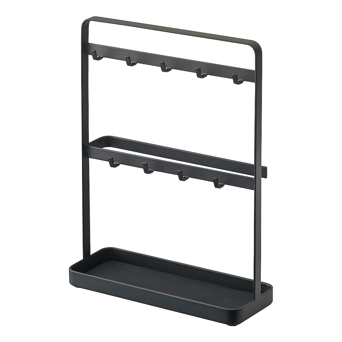 Yamazaki Home Key Rack - Modern Hook Organizer Stand Steel One Size Black