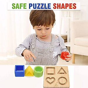 My Little Nugget Silicone (Heart) Puzzle Shape Toy with a Bamboo Base, Stacking Blocks, Safe Teething & Squeezing Play, BPA Free, Developmental and Educational Toy for Kids,