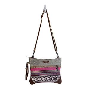 Myra Bag Laced Small & Cross-Body Bag Upcycled Cotton & Hair Leather S-2920