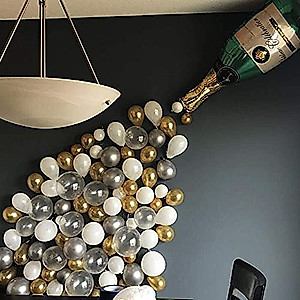 Champagne Bottle Balloons Kit, Champagne Balloon Garland Arch Kit and Golden Silver Balloon,Engagement Party Decorations Wedding Birthday Bachelorette Bridal Shower Party Decorations…