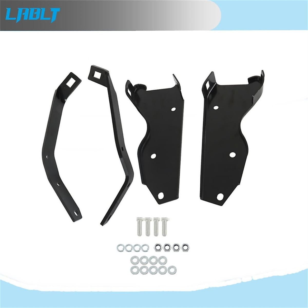 LABLT Rear Bumper Brackets Replacement for Pickup 2WD / 4WD 1964-1972, F-100, F-250, F-350, Black, Steel