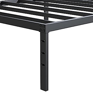 Maenizi Heavy Duty Twin Bed Frame No Box Spring Needed, 14 Inch Metal Platform Bed Frame Twin Support Up to 2500 lbs, Easy Assembly, Noise Free, Black