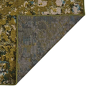 Unique Loom Jardin Collection Colorful, Vibrant, Abstract, Modern Area Rug, 5 x 8 ft, Green/Olive