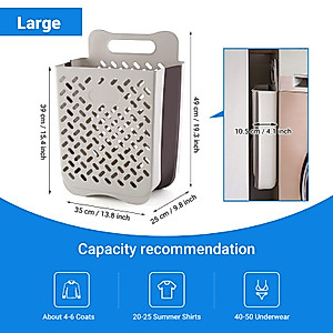 Collapsible Laundry Basket Laundry Hamper, Pack of 2 - Large Capacity Wall Hanging Space Saving Foldable Storage Container Organizer - LCG-Tools