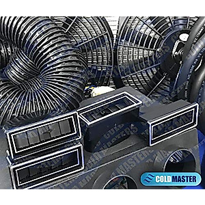 A/C KIT UNIVERSAL UNDER DASH EVAPORATOR HD KIT AIR CONDITIONER 12V 450A-000LR-C CHROME RECTANGULAR LOUVERS