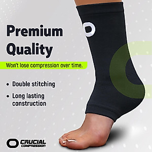 Ankle Brace Compression Sleeve for Men & Women (1 Pair) - Best Ankle Support Foot Braces for Pain Relief, Injury Recovery, Swelling, Sprain, Achilles Tendon Support, Plantar Fasciitis Socks