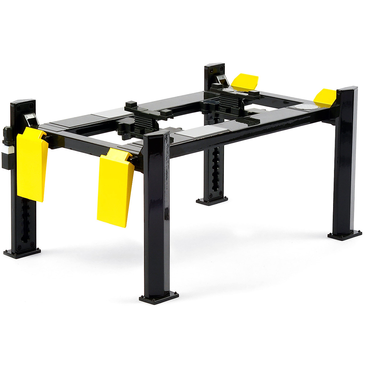 Greenlight 13591 Four-Post Lift - Dark Gray with Yellow Ramps 1/18 Scale Diecast