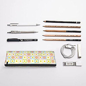 TumzfhQ Pencil Pouch Triangle Small Pen Case Pencil Bag Organizer Zipper Multi Function for Teen Girls Boys Kids Office Cute Floral