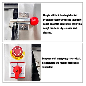 BREVELTION 30QT/15KG Commercial Mixer Electric Stand Dough Mixer 1500W Stainless Steel Flour Kneading Mixing Machine, Vegetable Meat Blender with 90° Tilt Bowl Kitchen Supply With a Dough Cutter