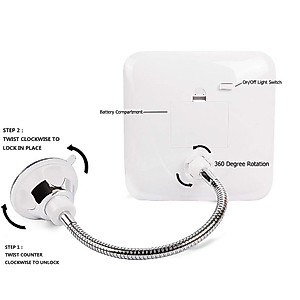 SunplusTrade Makeup Mirror with LED Lights and Magnification, Portable Cordless Design for Home and Travel with Flexible Gooseneck to Adjust to Any Position Easily