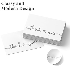 Thank You Cards with Kraft Envelopes and Stickers, Bulk Pack of 20, 4x6 Inch Professional Looking | Suitable for Business, Baby Shower, Wedding, Small Business, Graduation, Bridal Shower, Funeral