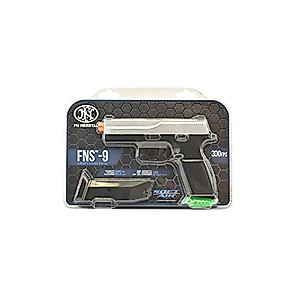 SOFT AIR USA FN FNS-9 Spring Airsoft Pistol, Black/Silver, 300 FPS