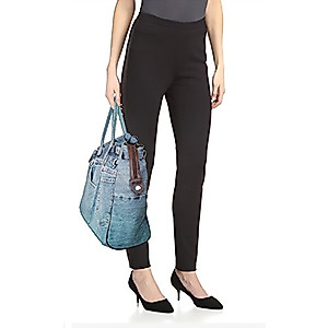 Bijoux De Ja X-Large Blue Denim Double Top Handle Tote Shopper Handbag Purse for women