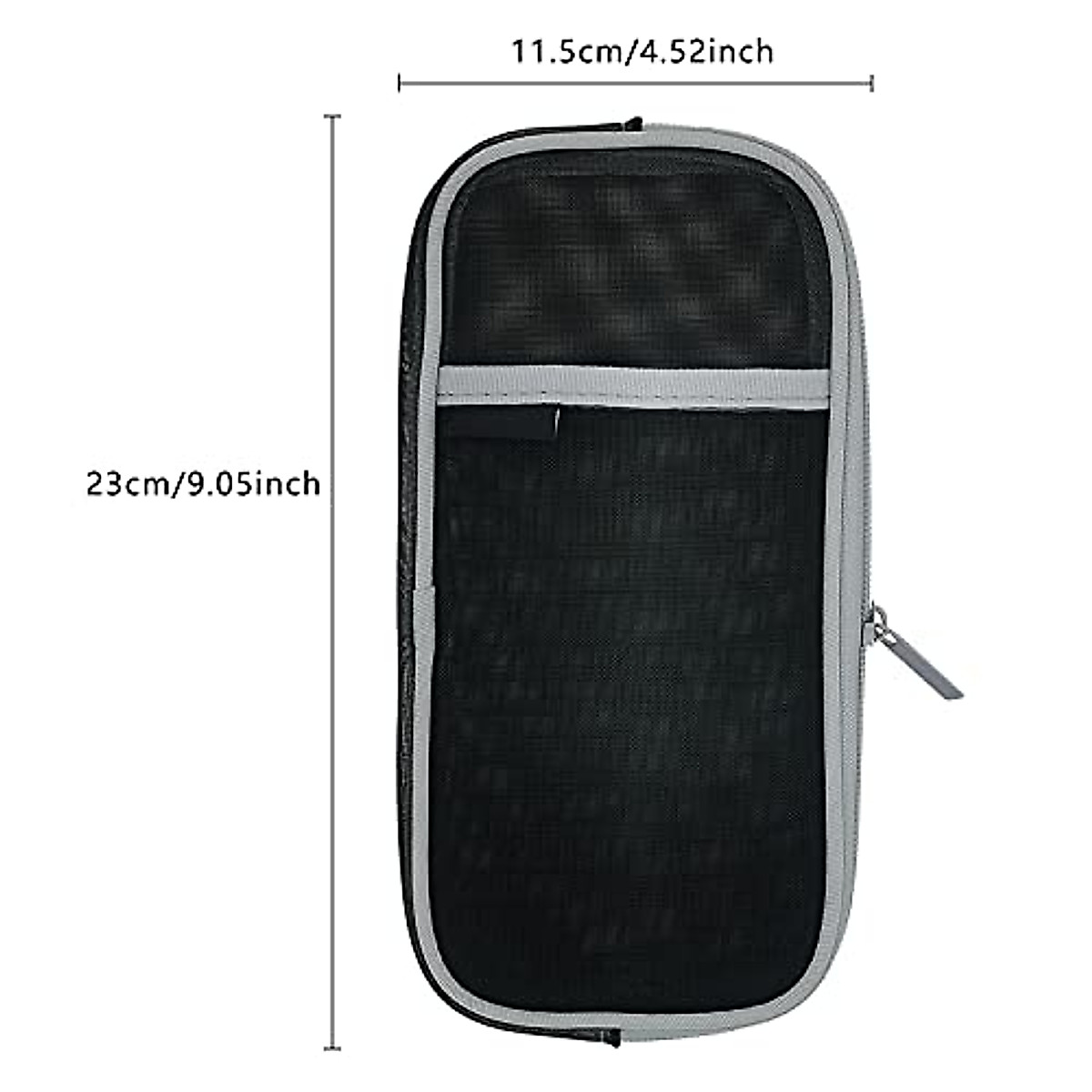 Mesh Pen Pencil Case Clear Zipper Pencil Pouch Box Stationary Organizer Case Makeup Cosmetics Bag Multi-Purpose Portable Travel Bag for School Office Teen Girls Stationary Supplies, Black