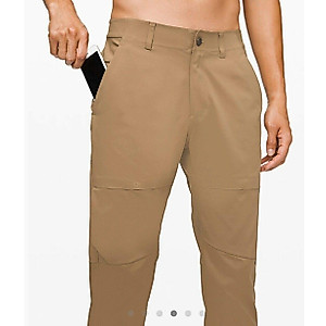 Lululemon Mens Mile View Pant 30" L Bike Camping Hiking Friendly Pants Water Repllent -Brown-Size 32
