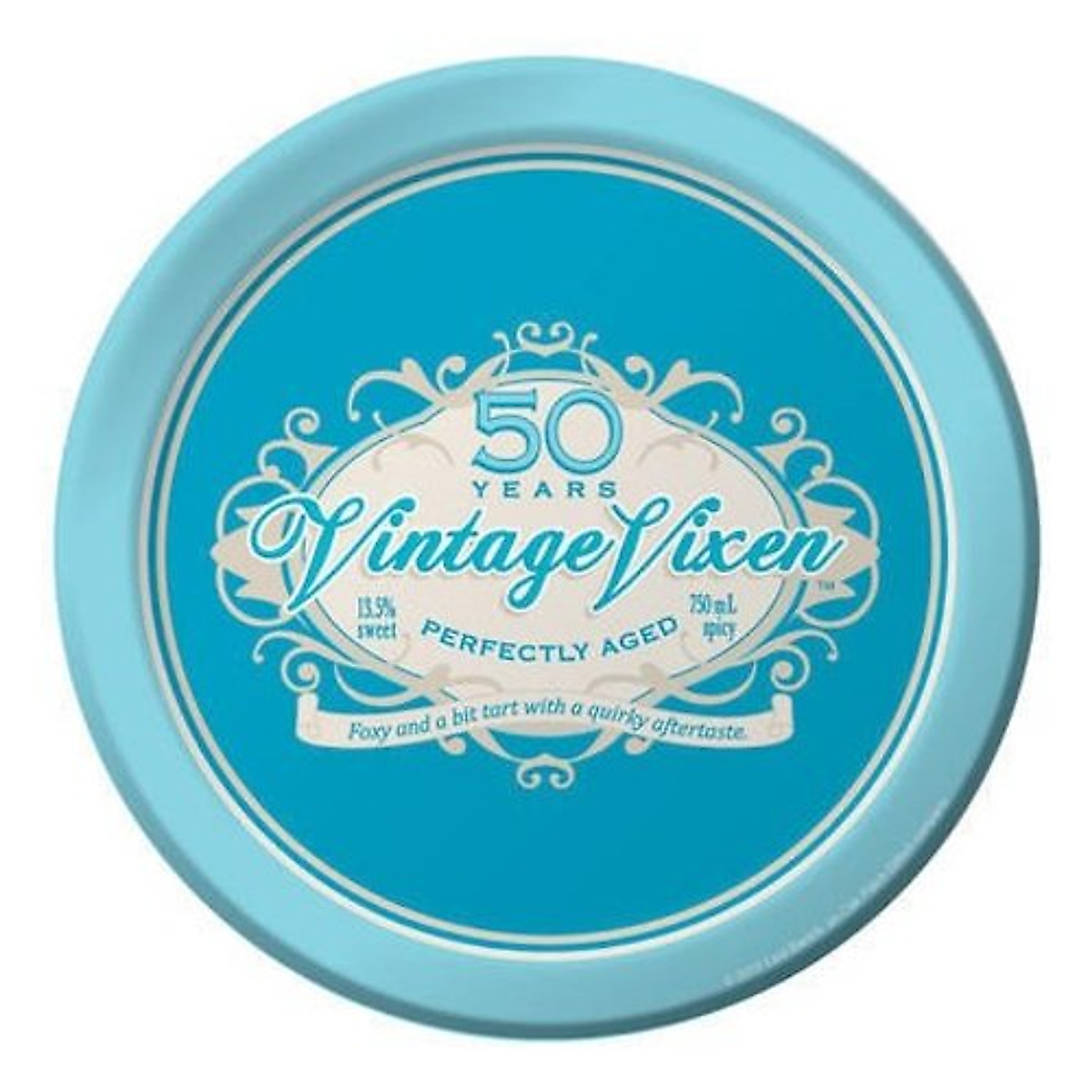 Creative Converting 8 Count Vintage Vixen 50th Birthday Round Dessert Plates