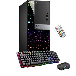 Dell Custom Built Tower Computer Desktop Intel Core i7-6700 Processor 3.40 GHz 16GB RAM 512GB SSD AMD Radeon RX 550 4GB Windows 10 Pro Wi-Fi Gaming PC Keyboard & Mouse HDMI (Renewed)