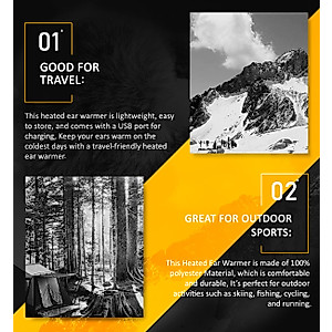 Telepepe Ear muffs for Men Women, Heated Ear Muff Warmer Rechargeable battery 2000 mAh (Navy Blue)