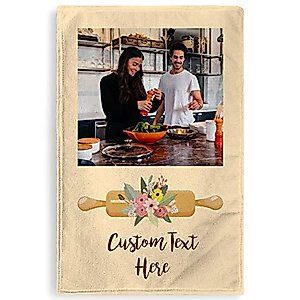 Custom Hand Towels with Names - Personalized Bath Towels with Text/Photo - Soft Microfiber Towel for Tea, Kitchen, Bathroom, Dishcloths and Washcloth