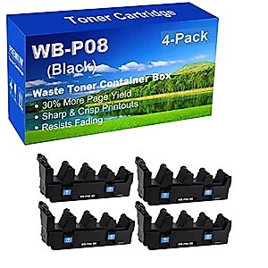 SINIYA 4-Pack Compatible High Capacity Bizhub C3300i, C3320i, C3350i, C4000i, C4050i Printer Waste Toner Container Box Replacement for Konica Minolta WB-P08 WBP08 ACDN0Y1 Toner Cartridge (Black)
