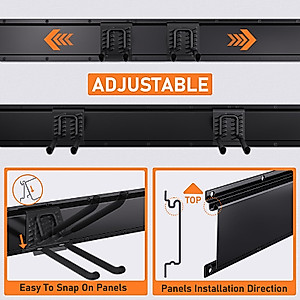 INCLY Garage Organization, 48 Inch Garden Tool Organizer Wall Mount Load 360lbs, Heavy Duty Garage Storage Rack with 3 Rails and 6 Adjustable Hooks for Hanging Yard Tool, Shovels, Rakes, Chairs