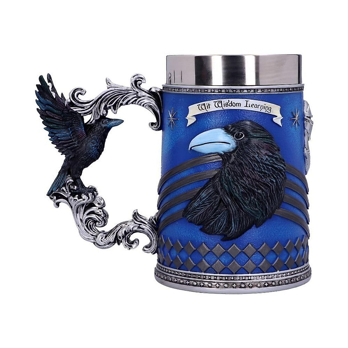 Nemesis Now Harry Potter Ravenclaw Hogwarts House Collectible Bronze Resin Tankard, 1 Count (Pack of 1), Blue Silver